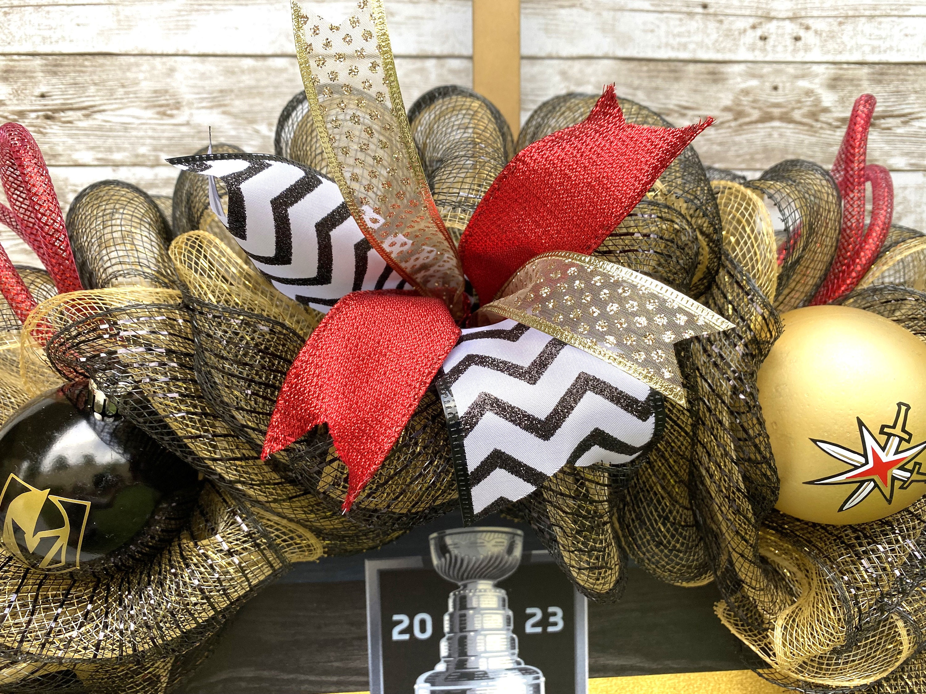 Golden Knights Wreath VGK Las Vegas Golden Knights - Etsy