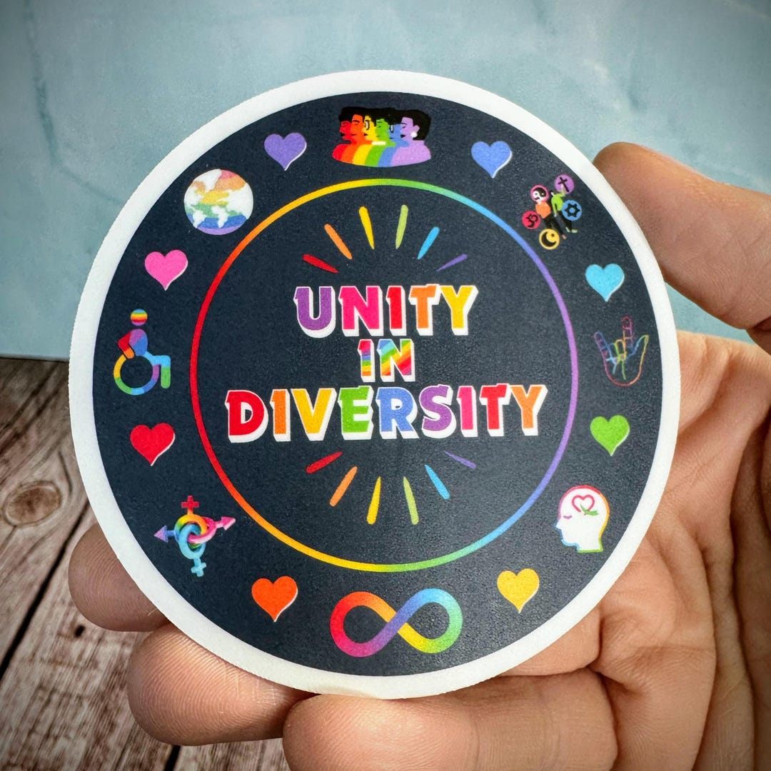 United in Diversity Sticker, Diversity, Equality, and Inclusion Matte ...