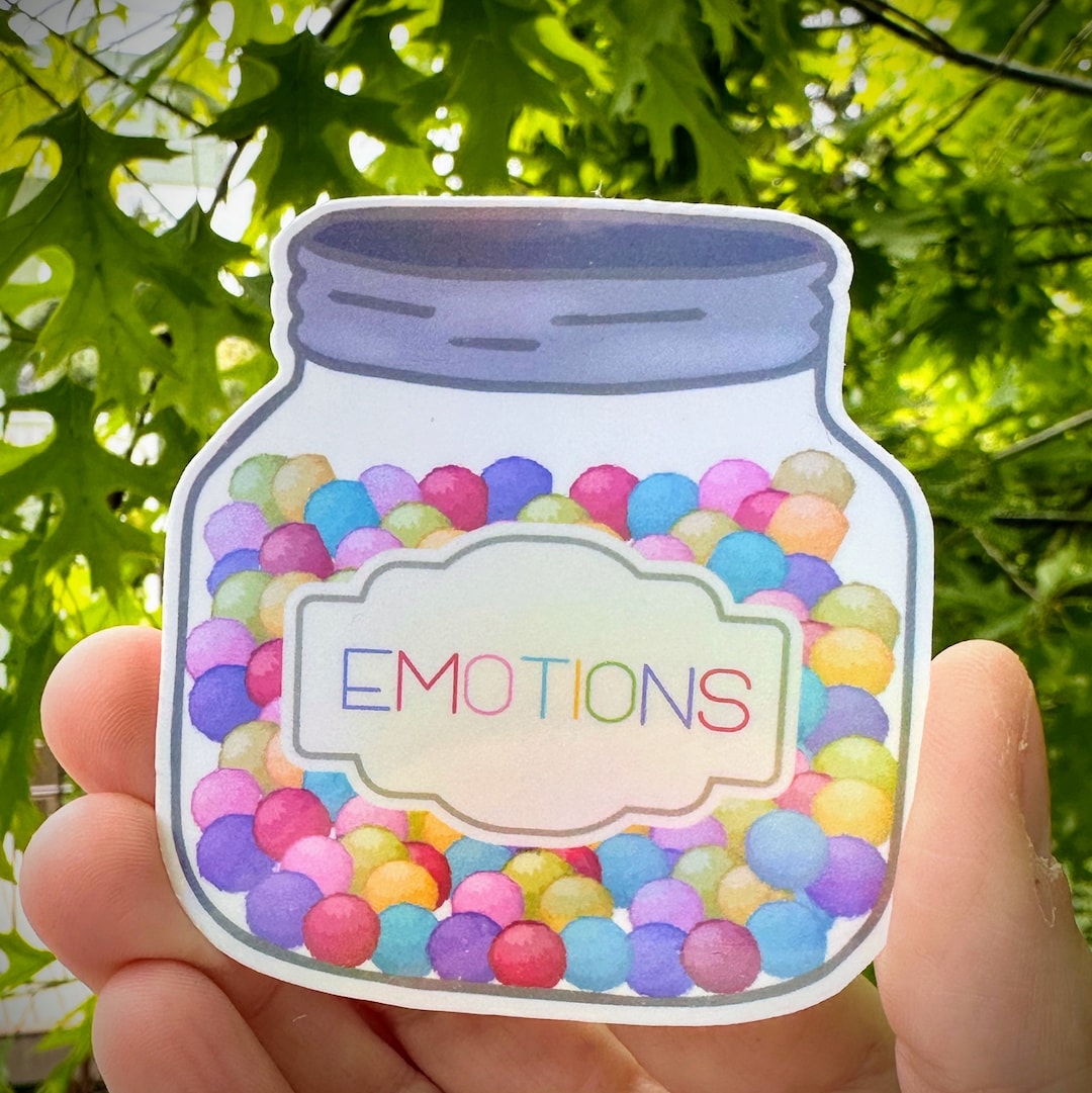 Bottled Emotions Mental Health Humor Glossy Holographic Vinyl Sticker ...