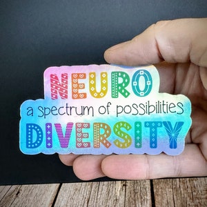 Neurodiversity Sticker, Spectrum of Possibilities Vinyl Decal, Rainbow ...