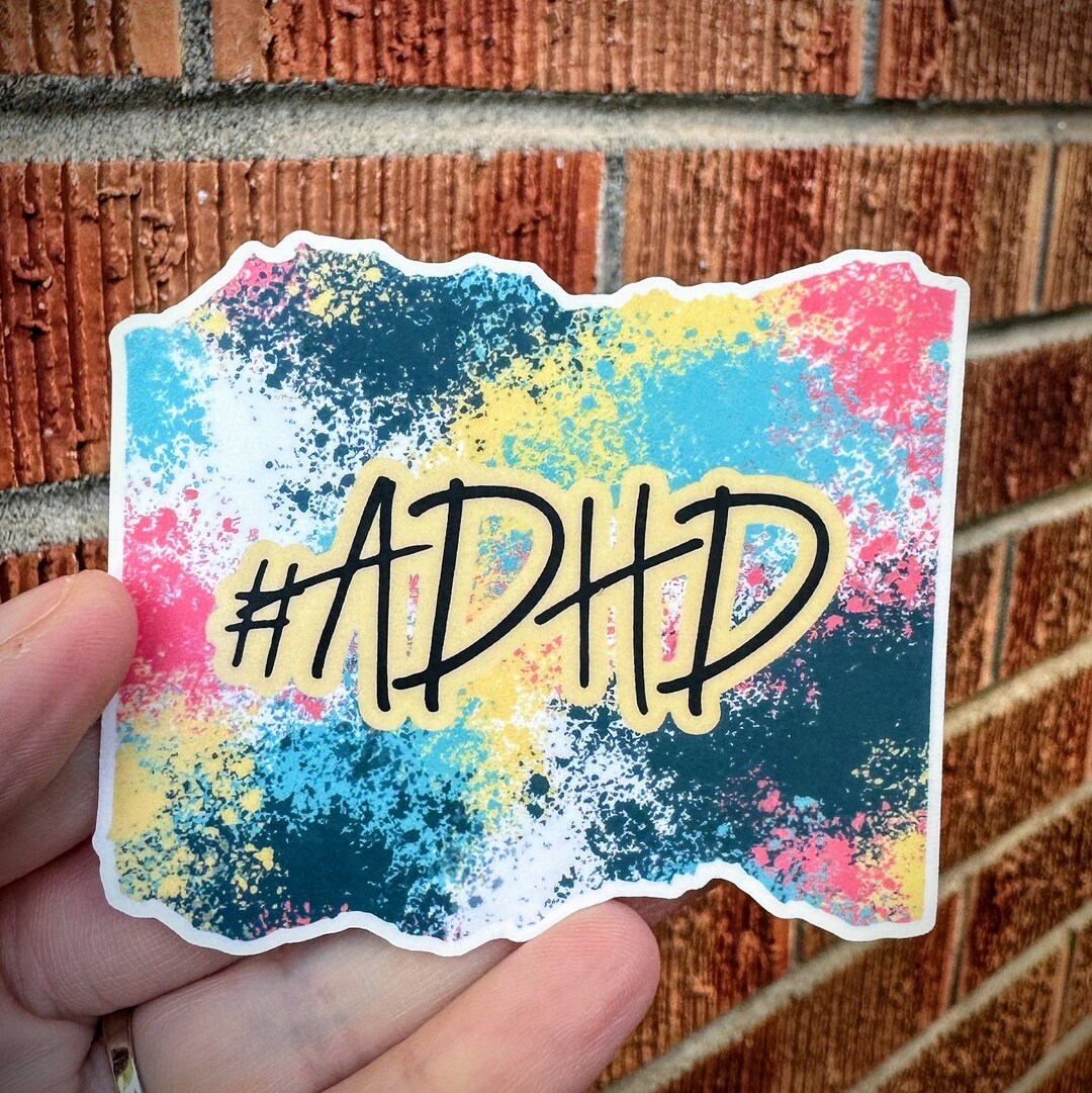 Hashtag ADHD Matte Vinyl Sticker, ADHD Awareness Decal - Etsy