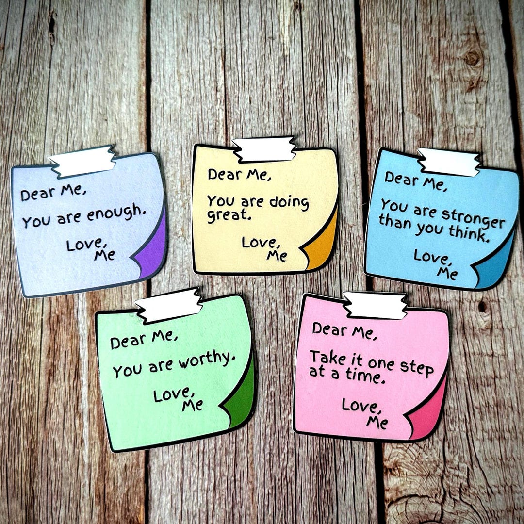 Positive Affirmation Note to Self Notes Matte Vinyl Stickers 5-pack ...