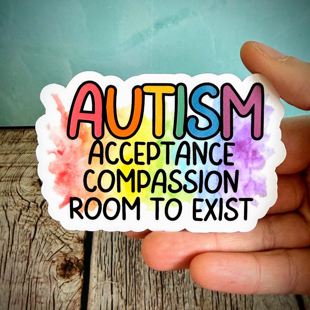 Autism Acceptance Sticker, Neurodiversity Decal, Rainbow Autism ...