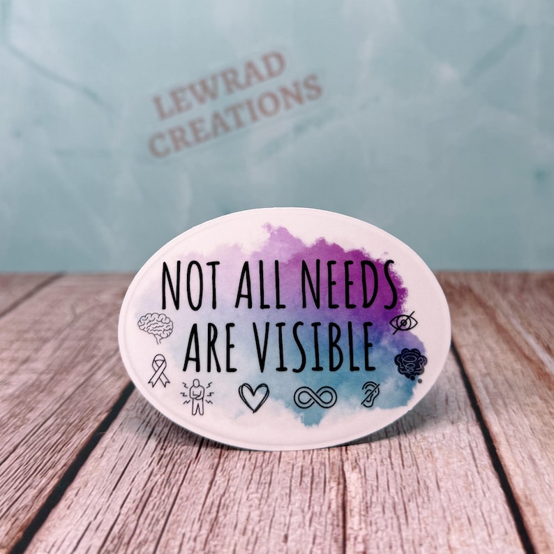 Invisible Disability Awareness Vinyl Sticker, Mental Health Advocacy ...