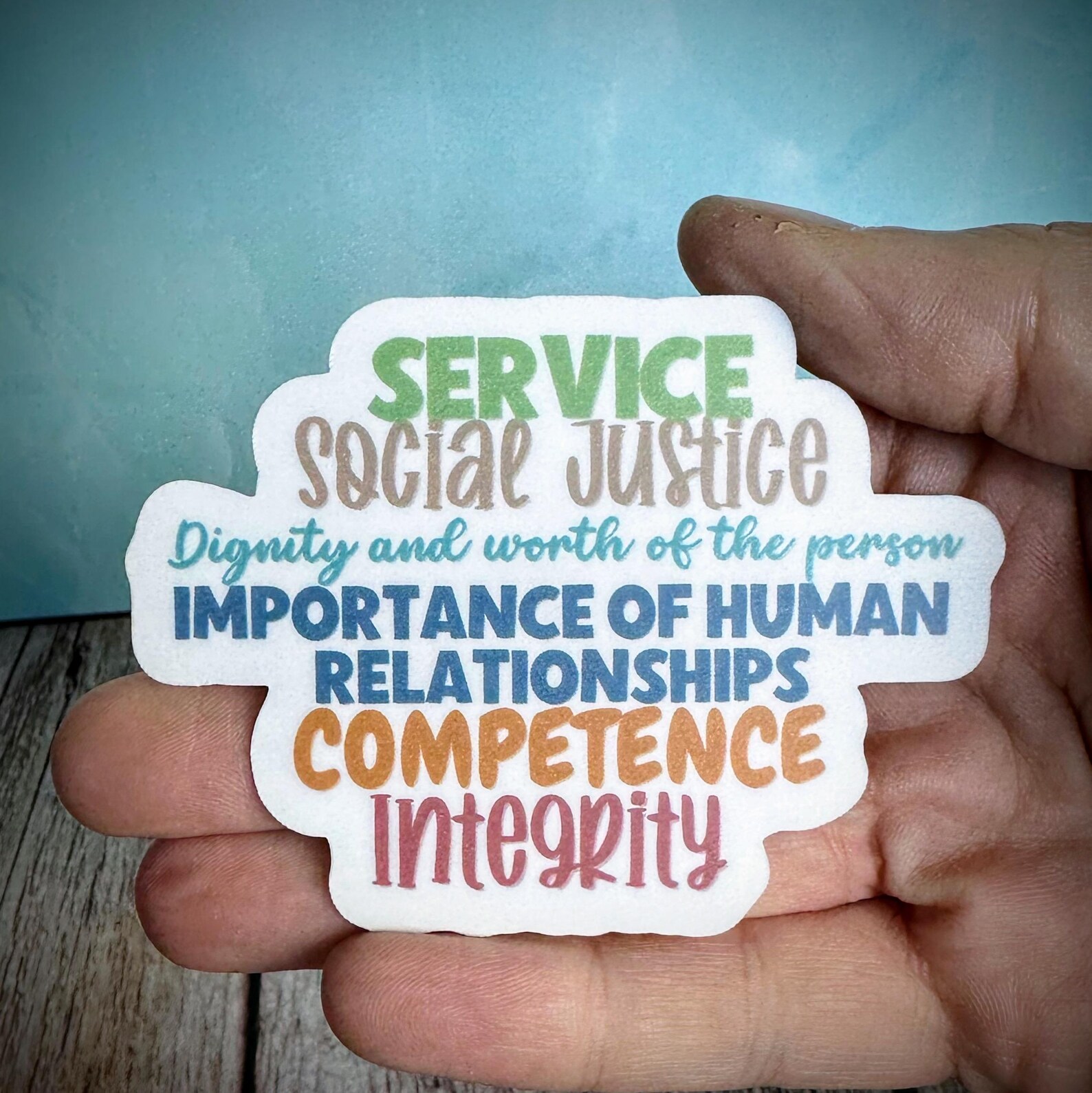Social Work Core Values Vinyl Sticker: Social Worker LCSW MSW BSW Gift ...