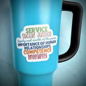Social Work Core Values Vinyl Sticker: Social Worker LCSW MSW BSW Gift ...