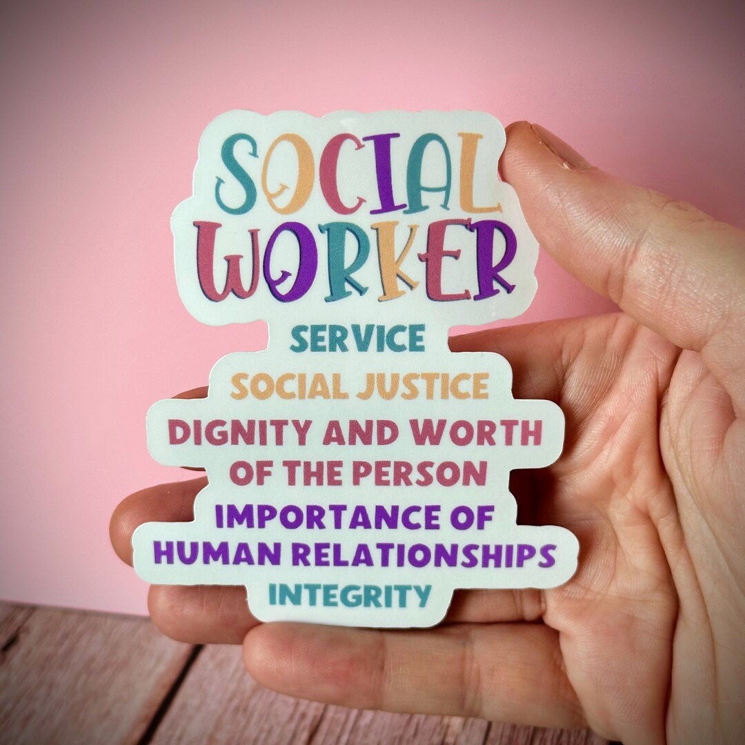 Social Worker Values Matte or Glossy Vinyl Sticker for LCSW, LMSW, and ...