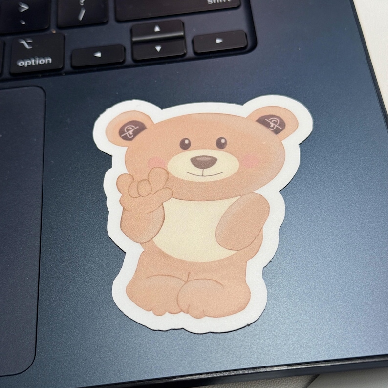 ASL ILY Sign Bear Sticker, Deaf Culture, Disability Pride Vinyl Decal ...
