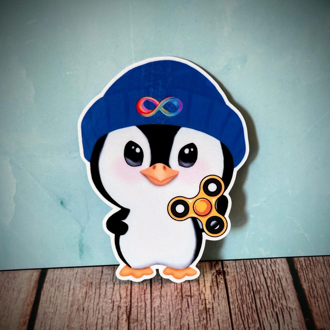 Sensory Friendly Penguin Vinyl Sticker, Cute Neurodiversity Awarenes ...
