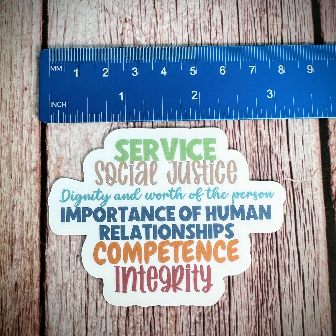 Social Work Core Values Vinyl Sticker: Social Worker LCSW MSW BSW Gift ...
