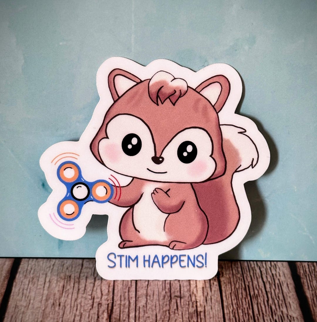 Sensory Friendly Chibi Squirrel stim Happens Matte or Glossy Vinyl ...