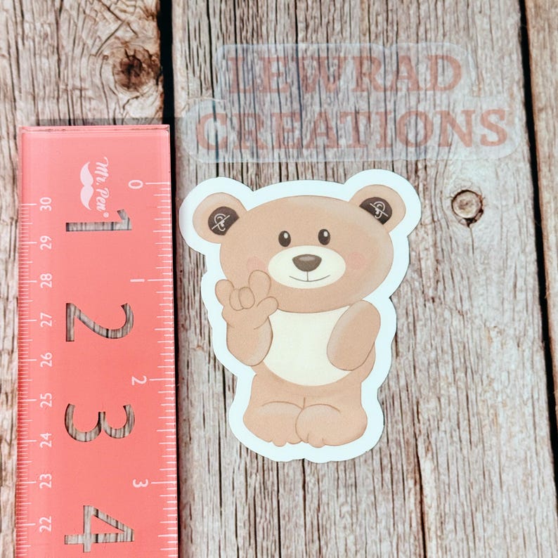 ASL ILY Sign Bear Sticker, Deaf Culture, Disability Pride Vinyl Decal ...