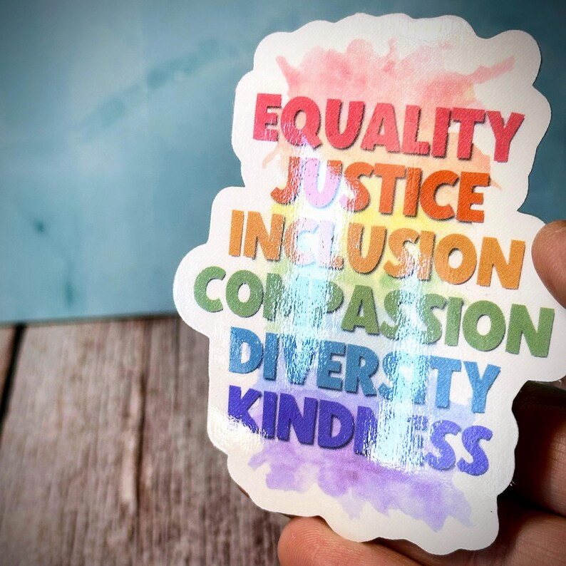 Equality Kindness Vinyl Sticker, Inclusion Compassion Sticker, Choose ...