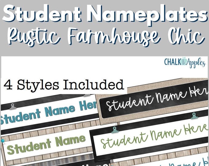 Student Nameplates Rustic Farmhouse Chic - Etsy