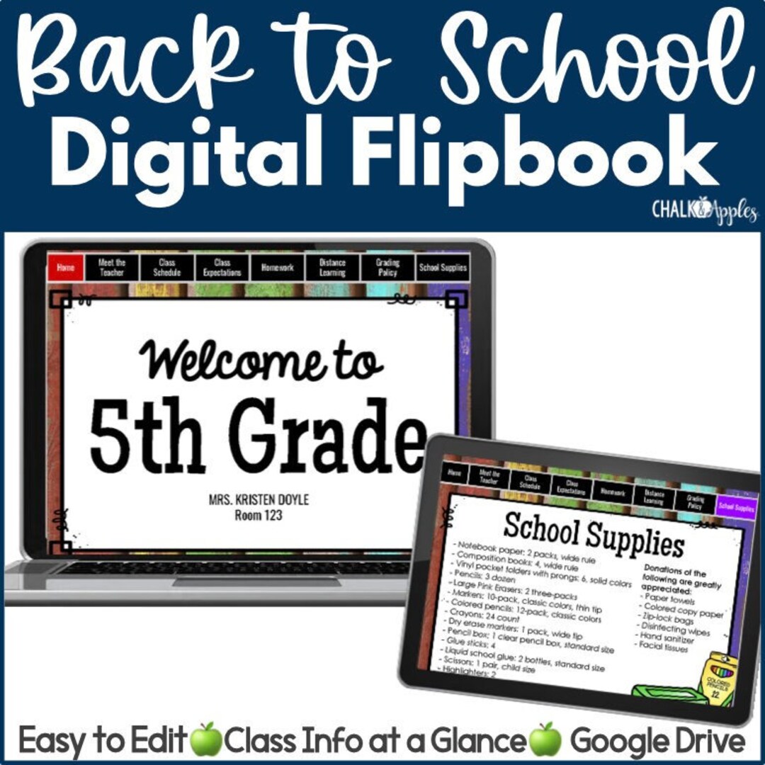 Digital Back to School Flipbook for Google Slides - Etsy