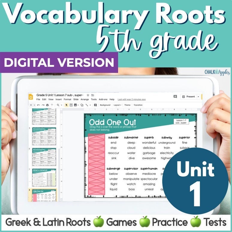 5th Grade DIGITAL Vocabulary Greek & Latin Root Words Unit 1 - Etsy