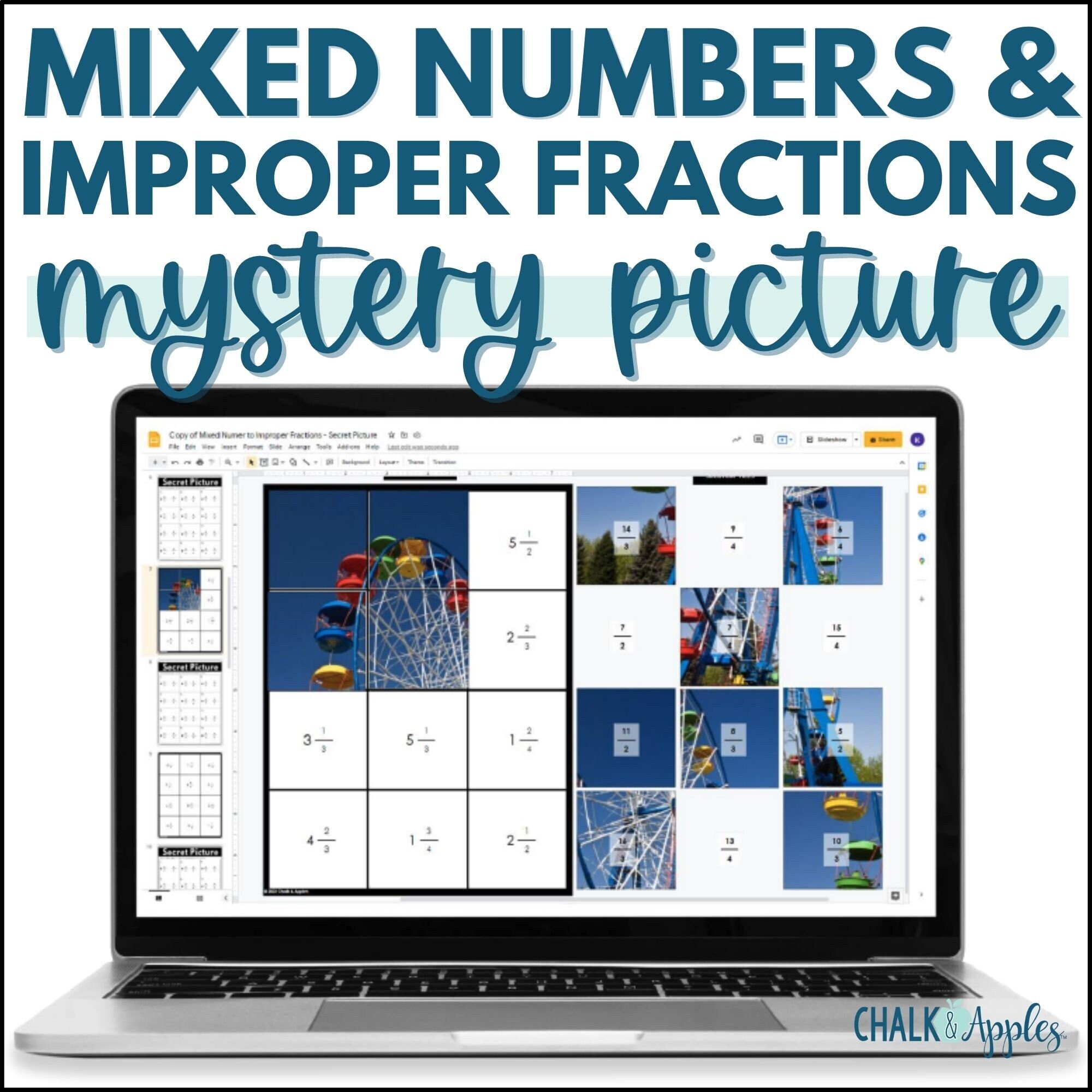 Mixed Numbers & Improper Fractions Digital Secret Picture - Etsy