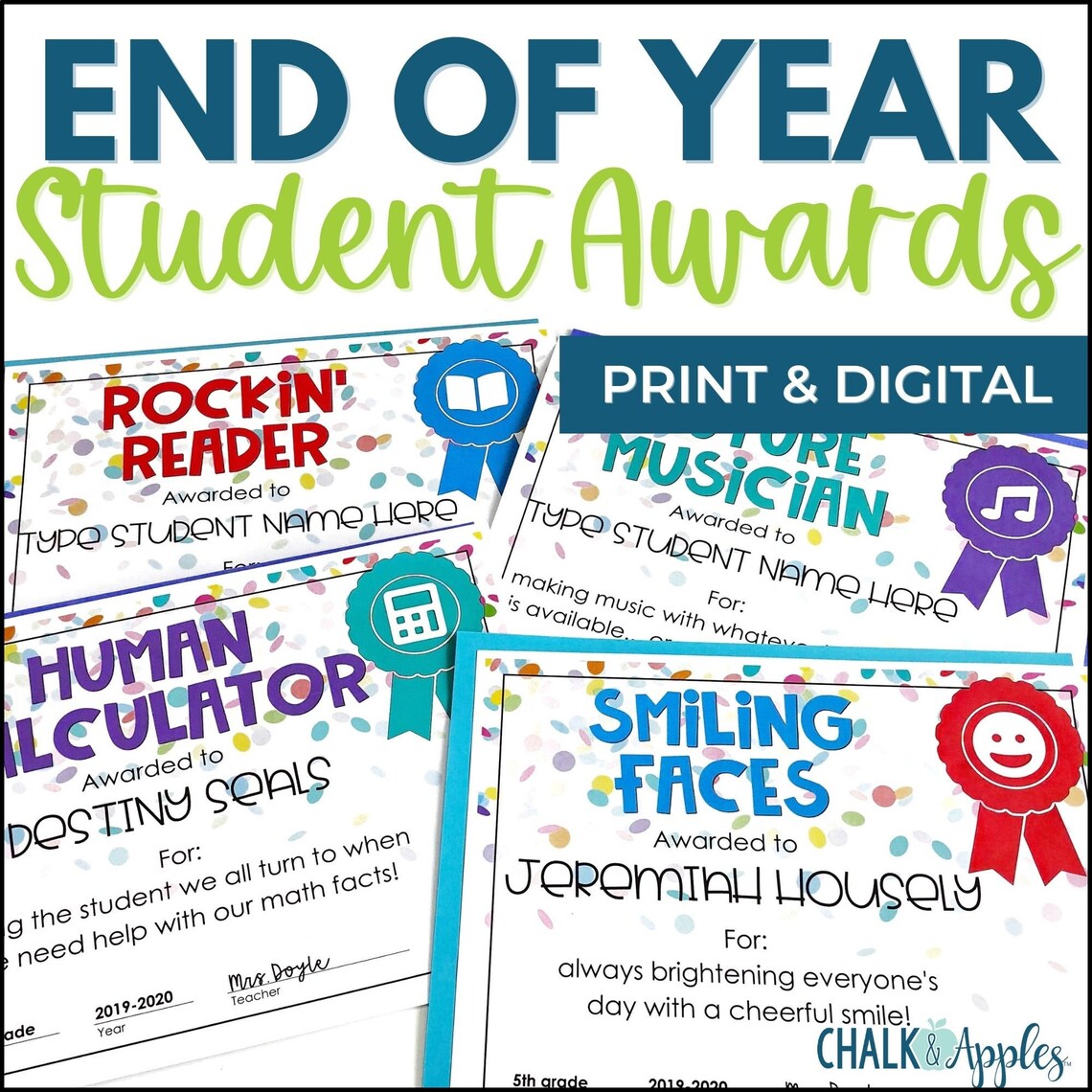End of the Year Awards Editable End of Year Student Awards Print ...