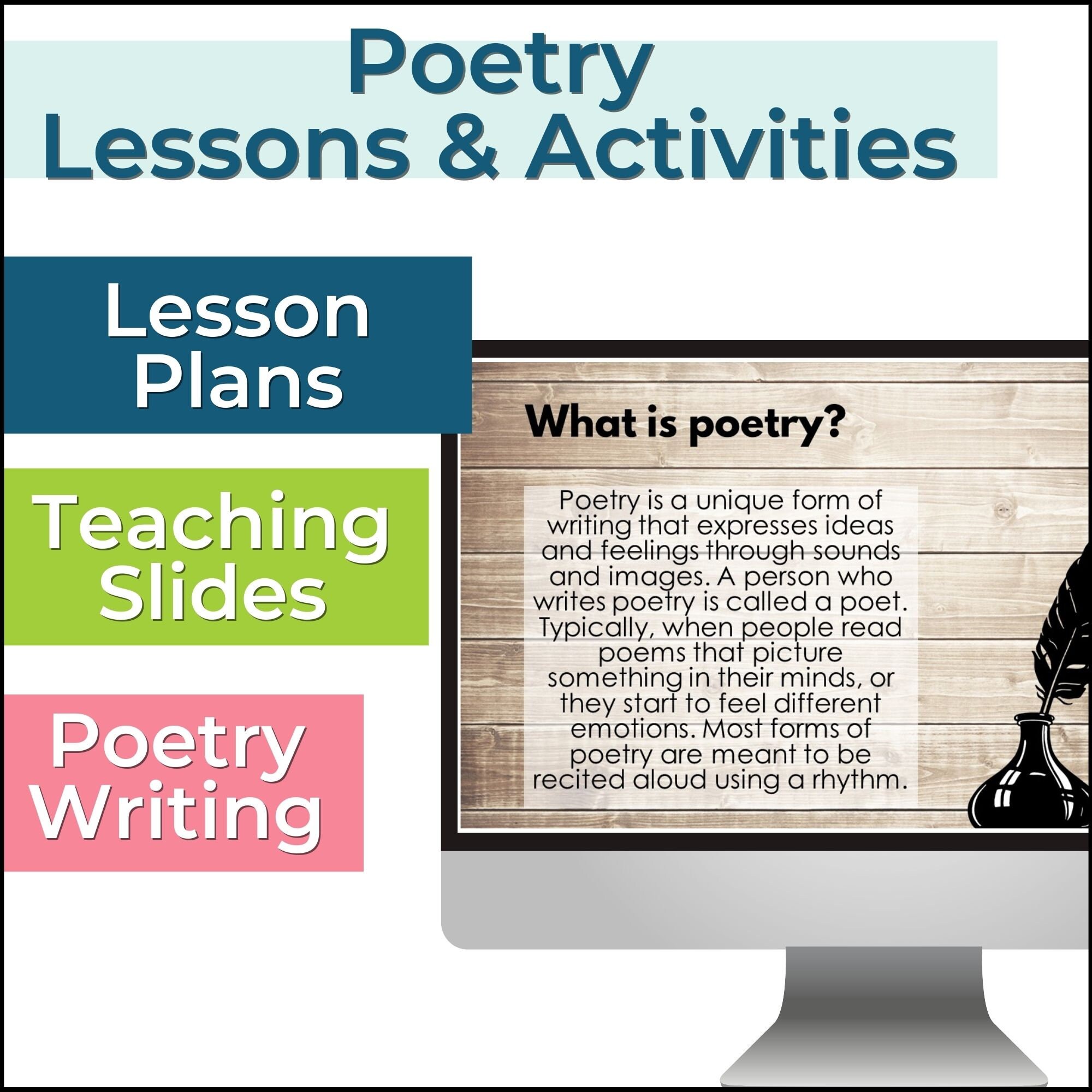 Poetry Unit Writing 5 Types of Poems Haiku, Limerick, I Am, Shape, Free ...