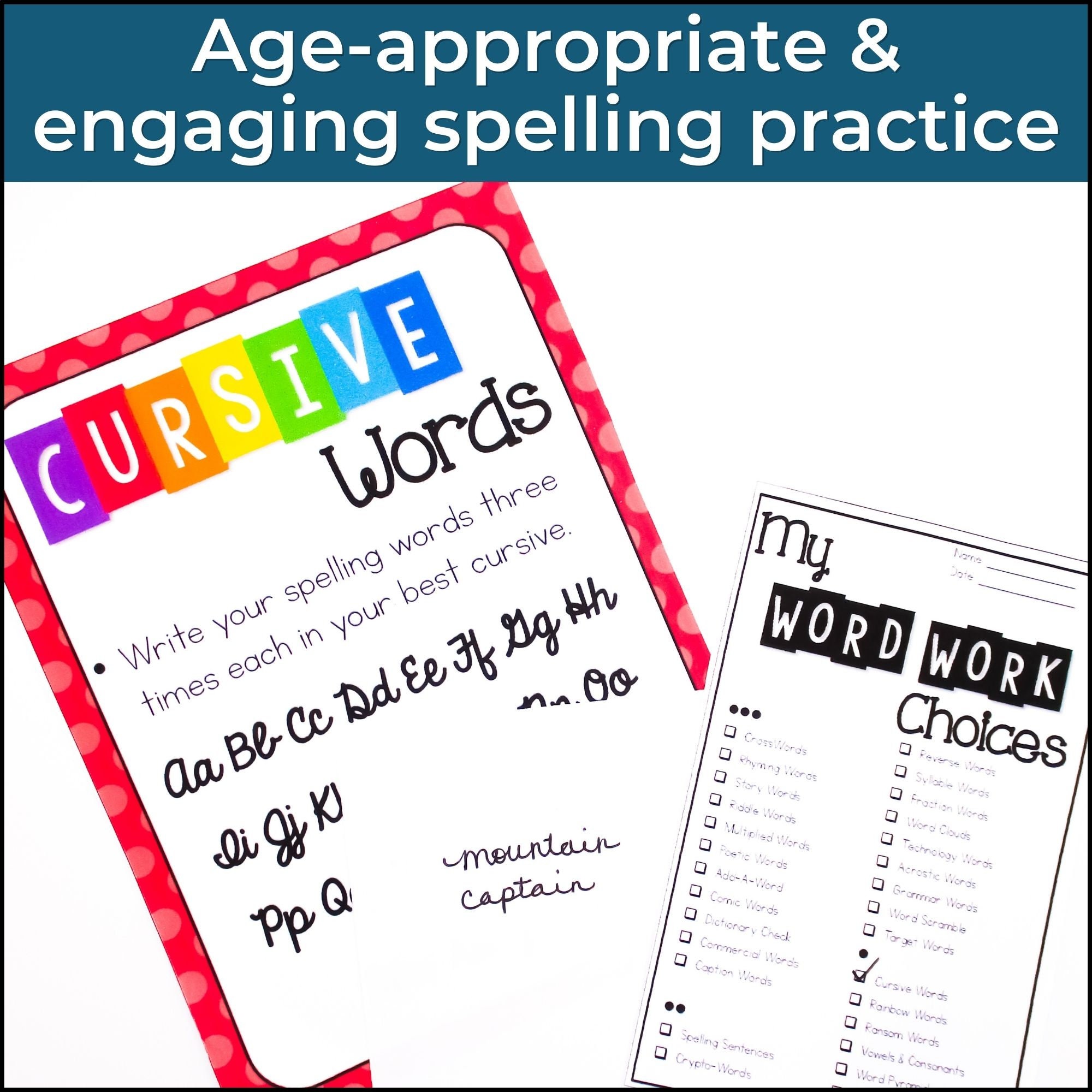 Spelling Activities for Any List: Word Work for Big Kids - Etsy