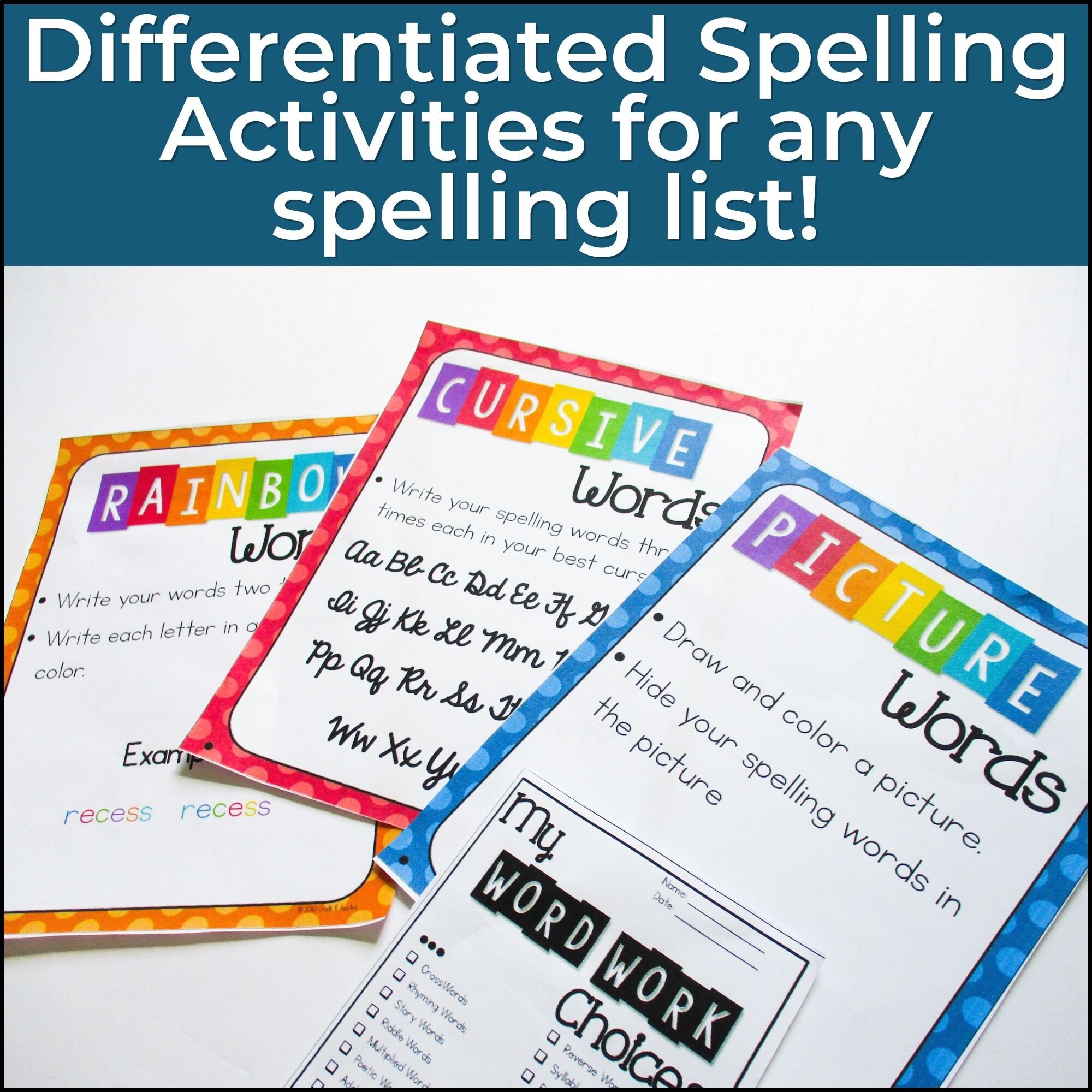 Spelling Activities for Any List: Word Work for Big Kids - Etsy