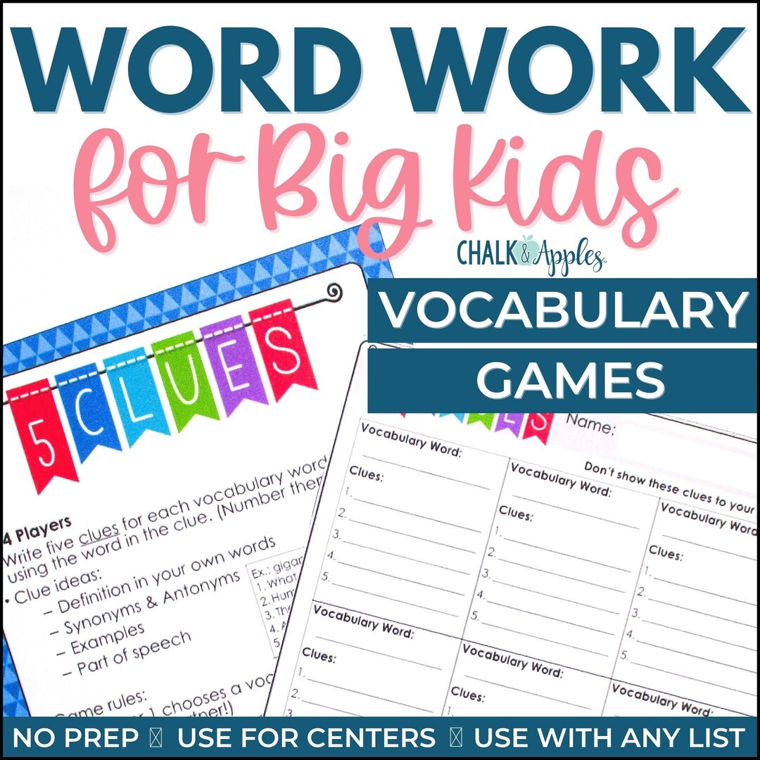 Vocabulary Games for Partners and Whole Group Word Work for - Etsy