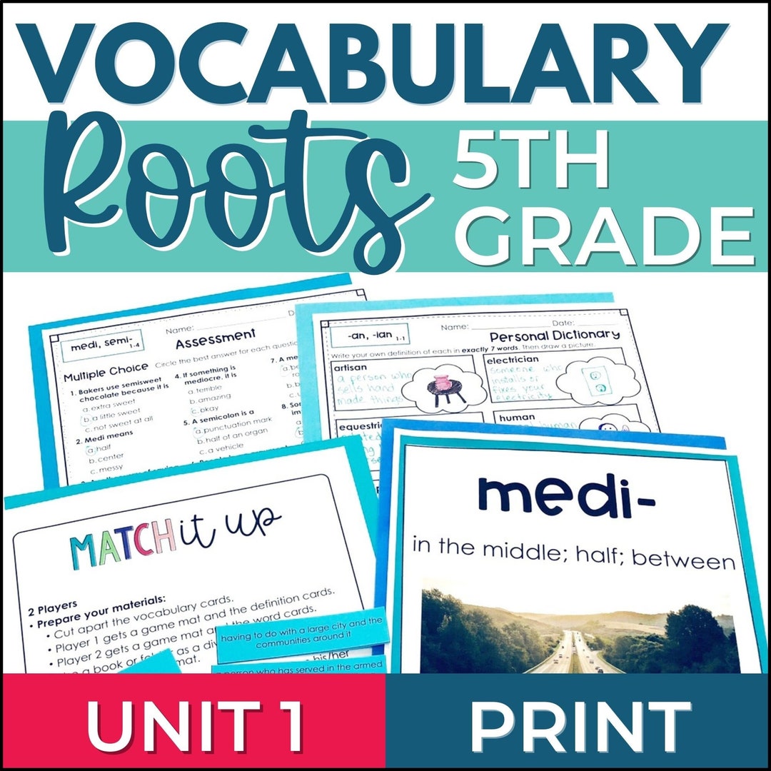 5th Grade Vocabulary Greek & Latin Root Words Unit 1 PRINT Vocabulary ...