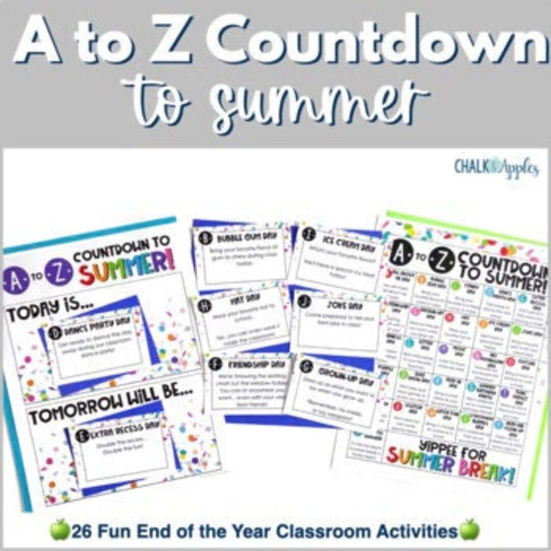 ABC Countdown To Summer End Of Year Countdown Activity Etsy ABC Countdown To Summer End Of Year Countdown Activity Etsy