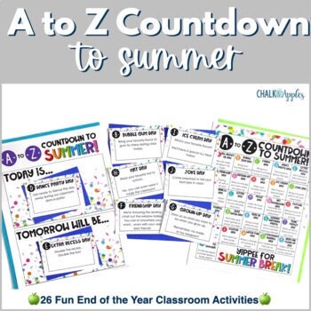 ABC Countdown to Summer End of Year Countdown Activity - Etsy