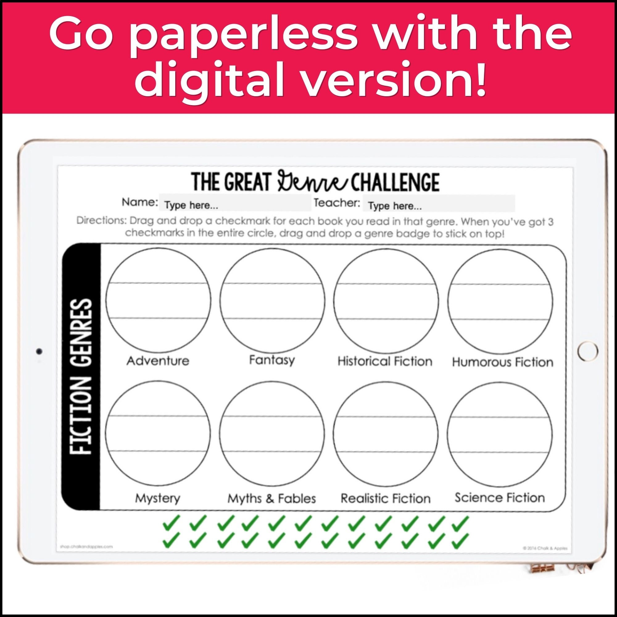 Reading Challenge Kit for the Great Genre Challenge Print & Digital - Etsy