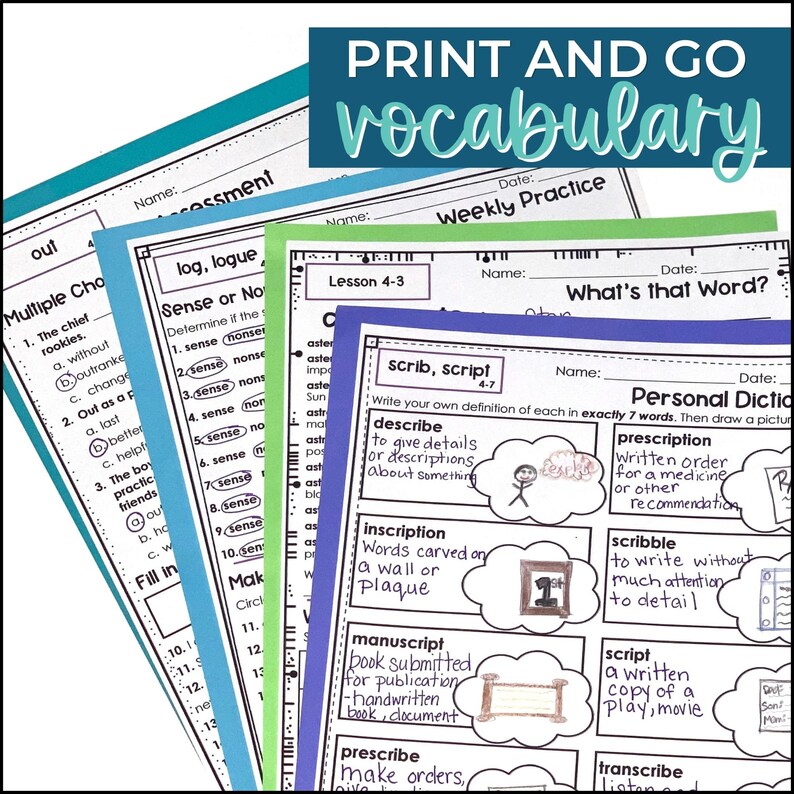 5th Grade Vocabulary Greek & Latin Root Words Unit 4 PRINT VERSION - Etsy