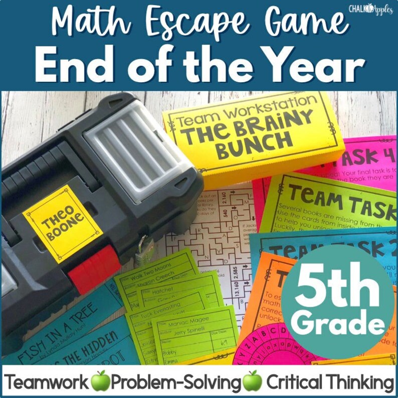 Math Escape Game 5th Grade End of the Year Math Review - Etsy