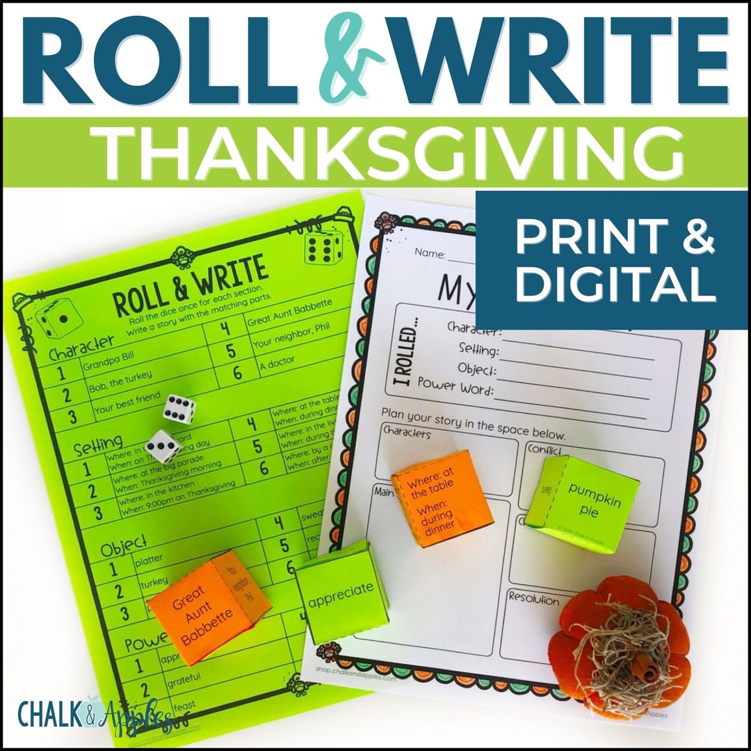 Thanksgiving Writing Activity Roll & Write Center Write a Story - Etsy