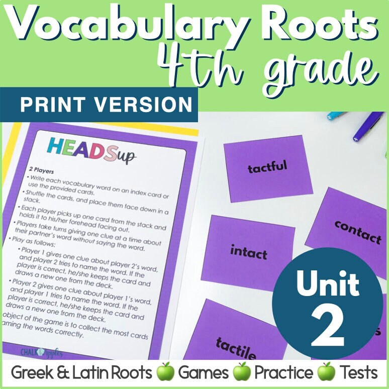 4th Grade Vocabulary Greek & Latin Root Words Unit 2 Print Version - Etsy