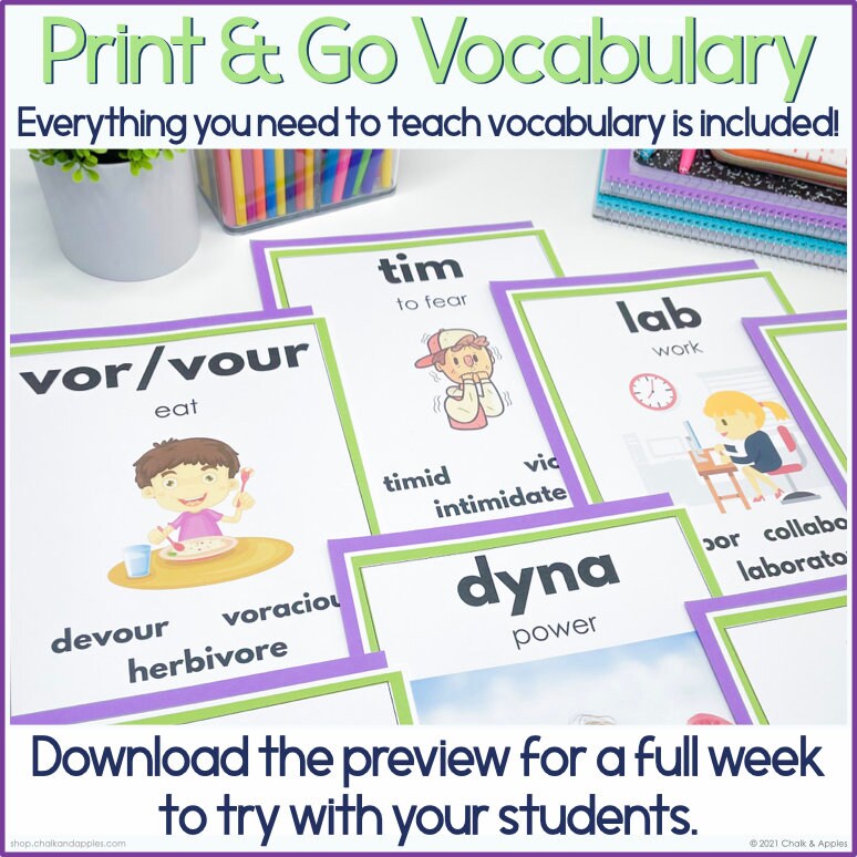 4th Grade Vocabulary Greek & Latin Root Words Unit 3 Print Version - Etsy