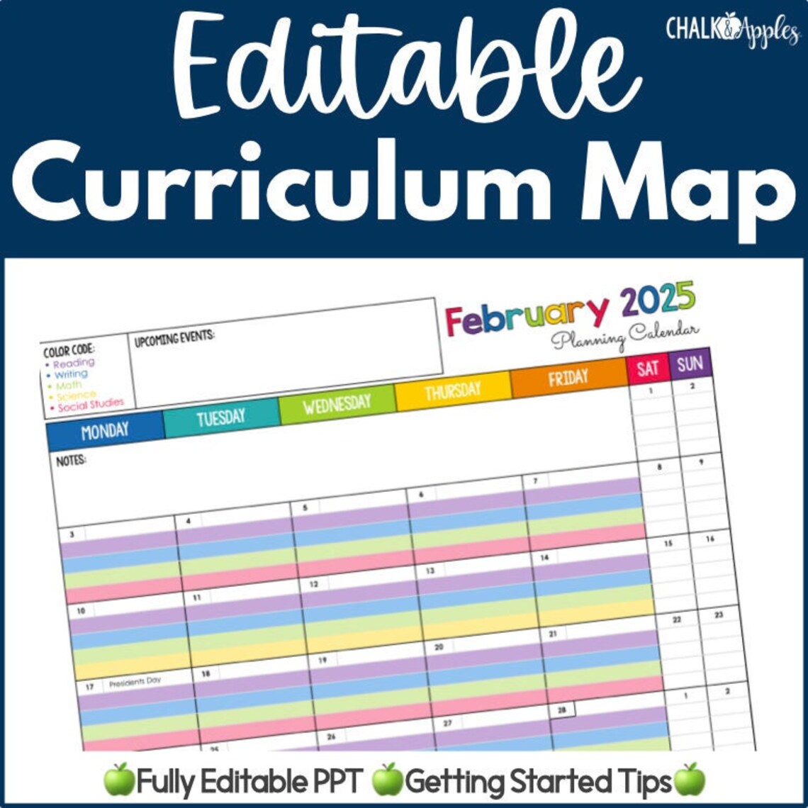 Editable Curriculum Map Template School Year Curriculum Planning ...