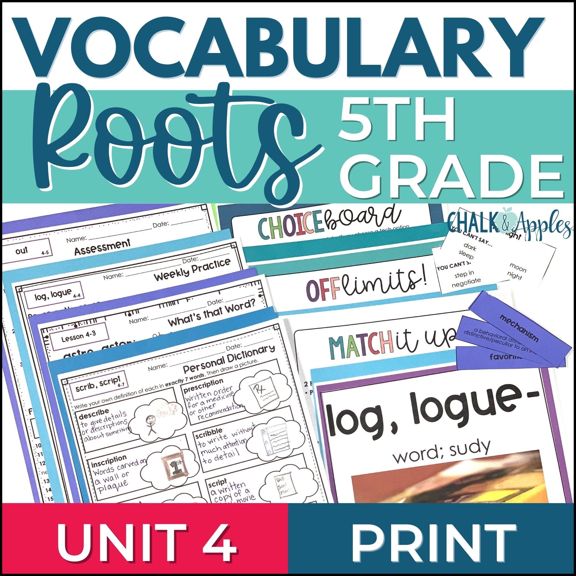 5th Grade Vocabulary Greek & Latin Root Words Unit 4 PRINT VERSION - Etsy