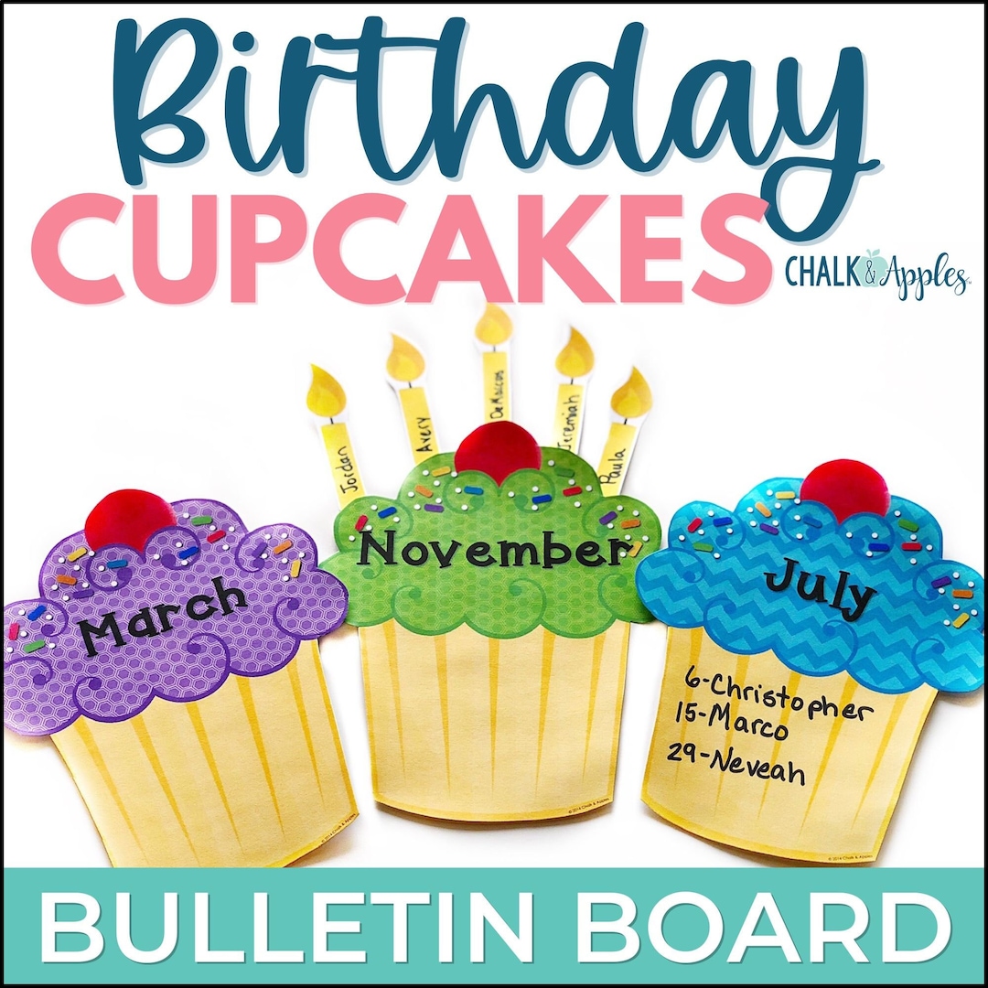 Birthday Display Happy Birthday Bulletin Board or Birthday Chart With ...