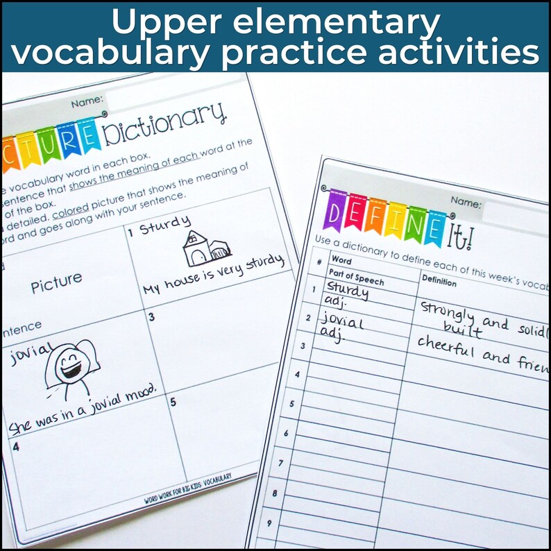 Vocabulary Graphic Organizers Printable Word Work for Big - Etsy