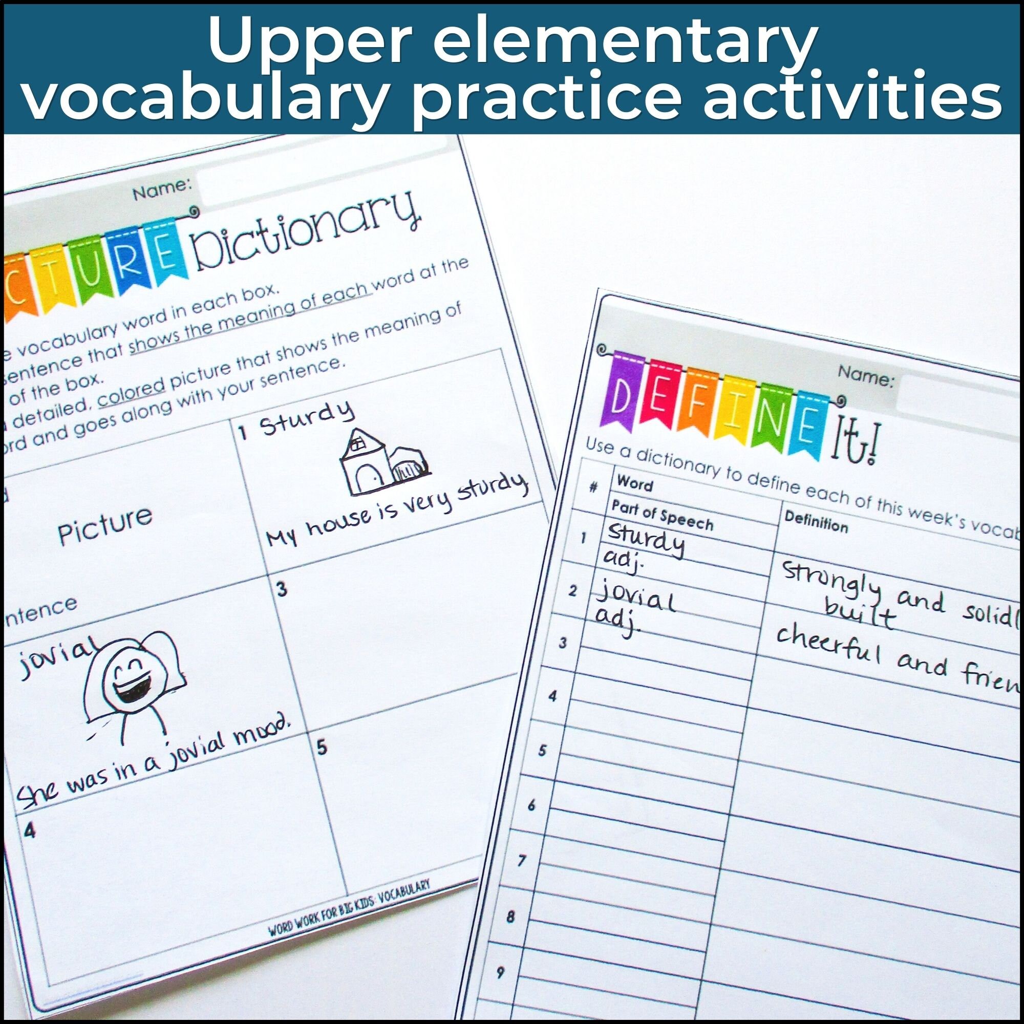 Vocabulary Graphic Organizers Printable Word Work for Big Kids - Etsy