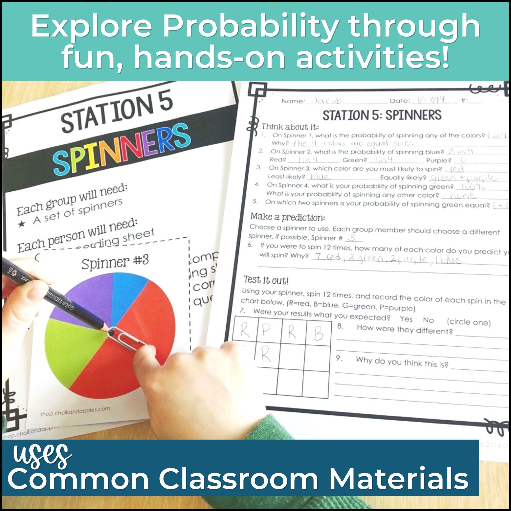 Chance & Probability Activities: Hands-on Theoretical and Experimental ...