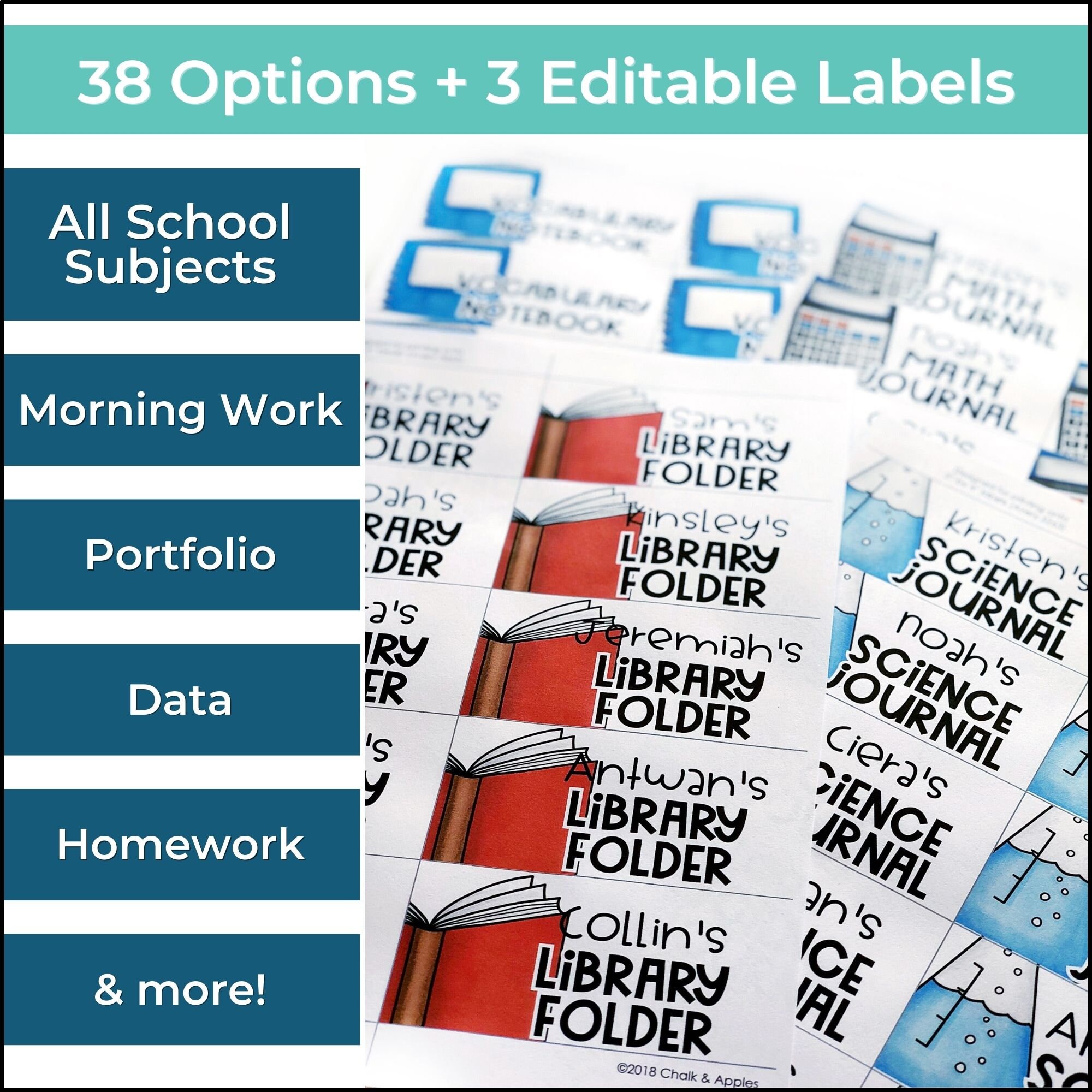 Instant Editable Binder Labels, Student Notebook Labels, and Folder ...