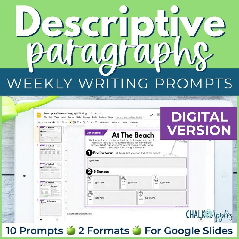 Descriptive Paragraph Writing DIGITAL Paragraph of the Week - Etsy