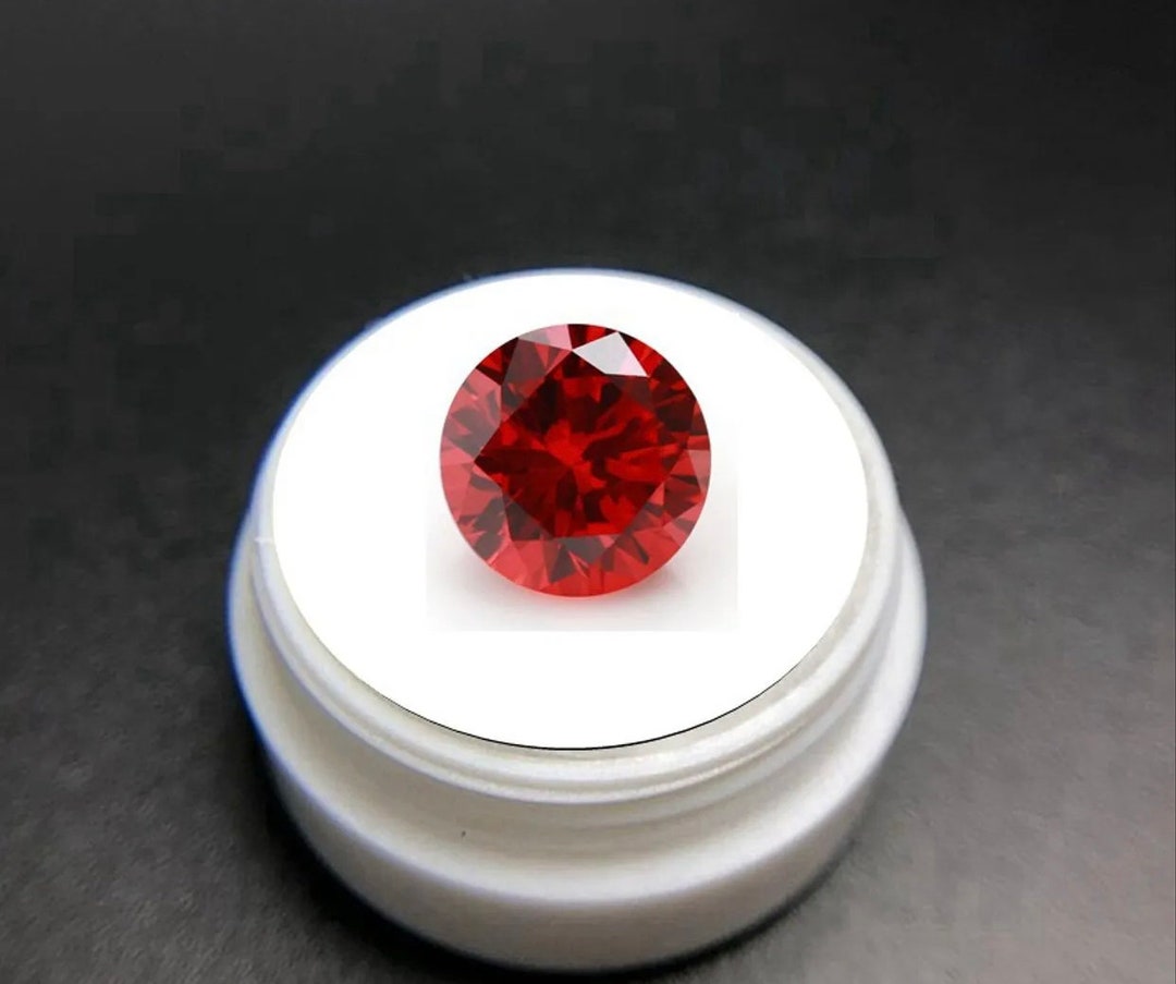 Exquisite Brilliant Cut Blood Red Ruby Round Gemstone Natural Mined VVS ...