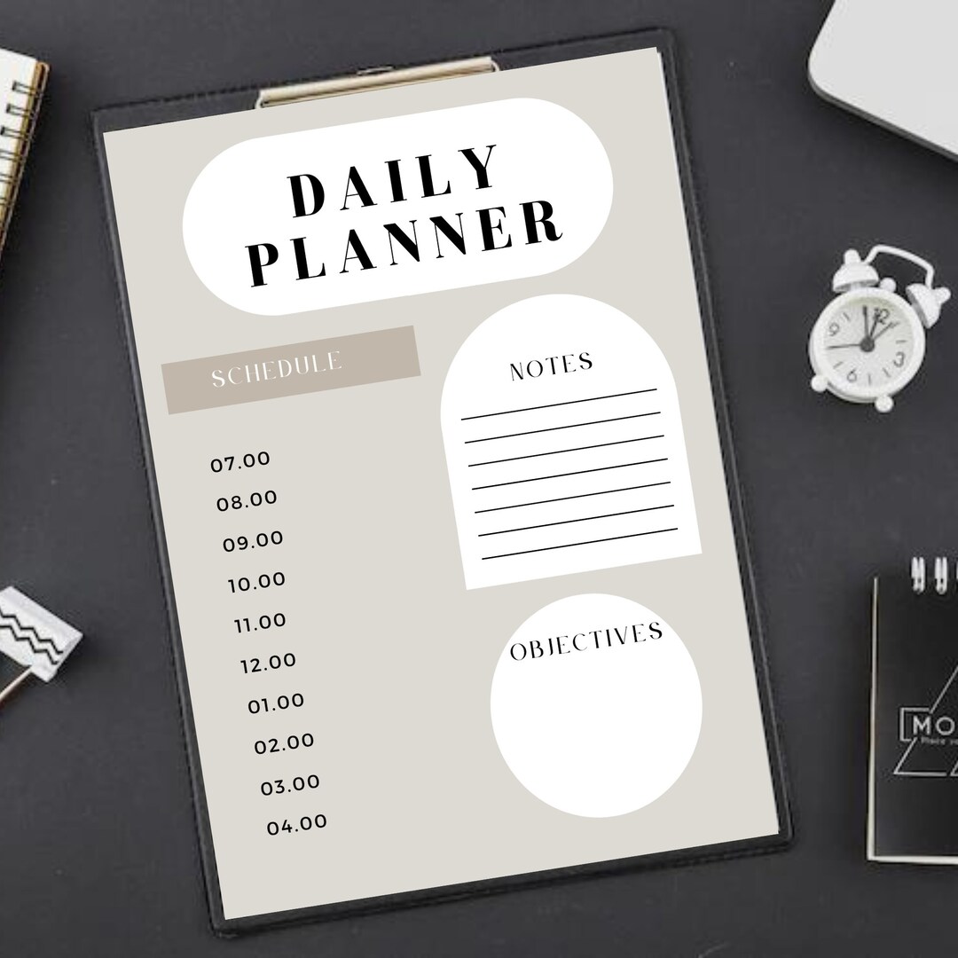 Personal Daily Schedule, Printable Instant Download, Hourly Planner ...