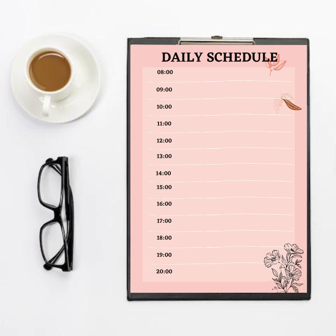 Personal Daily Schedule, Printable Instant Download, Hourly Planner ...