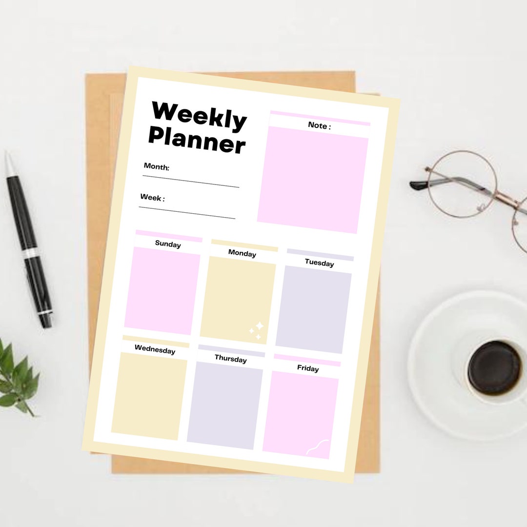 Weekly Digital Planner, Weekly Planner, Printable Instant Download ...