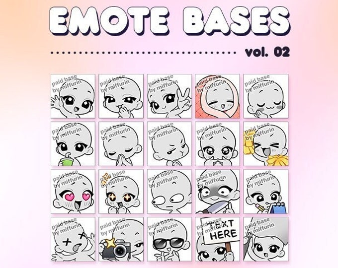 Emote Base Pack 02 20 Bases to Make Your Own Emotes With - Etsy
