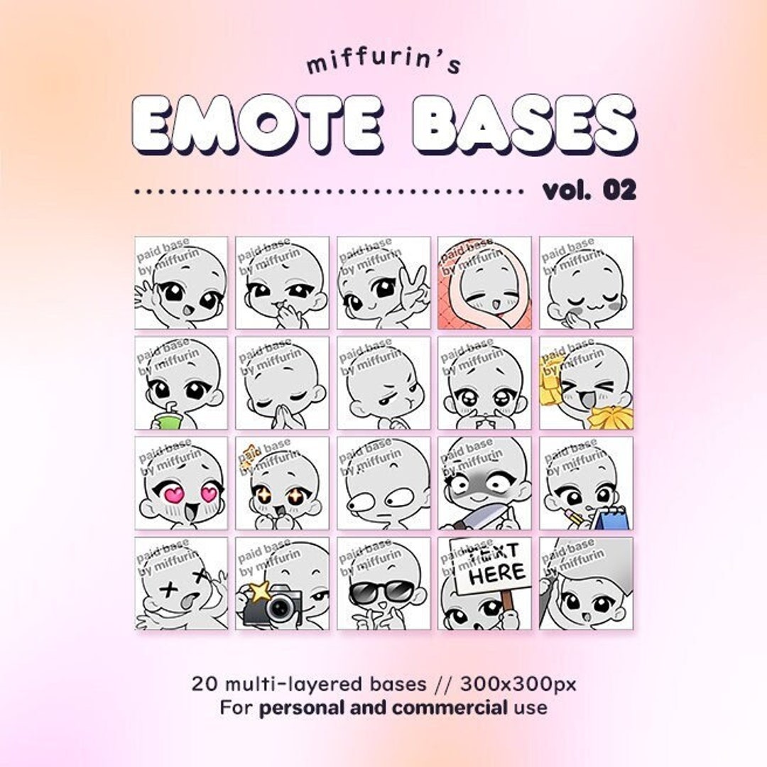 Emote Base Pack #02 - 20 Bases to Make Your Own Emotes With! - Etsy