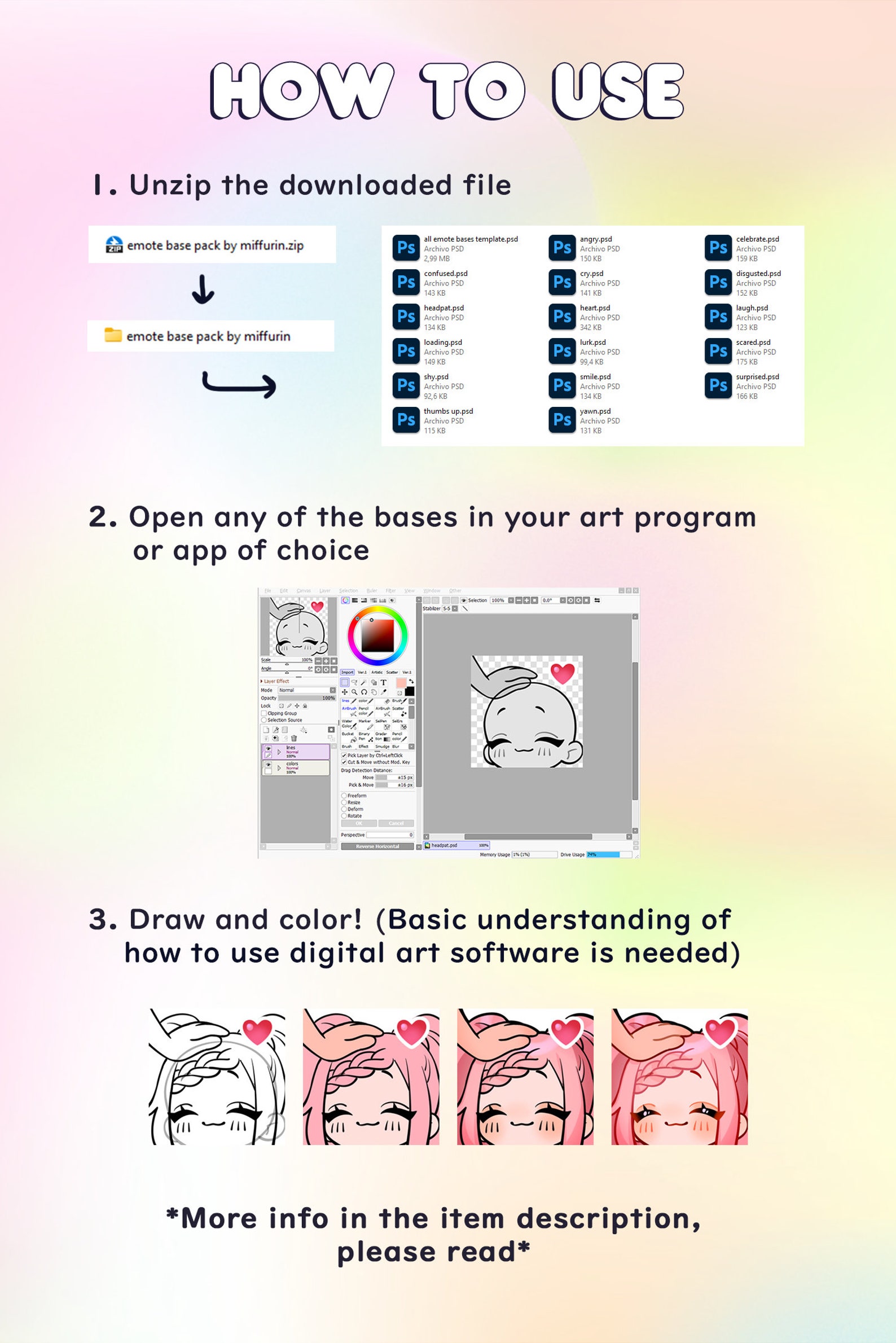 Emote Base Pack 01 16 Bases Para Dibujar Tus Propios Emotes - Etsy